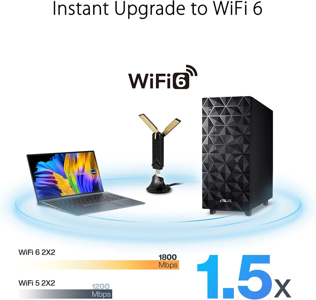 ASUS USB-AX56 Dual Band AX1800 USB WiFi 6 Adapter WPA3 Network Securit ...