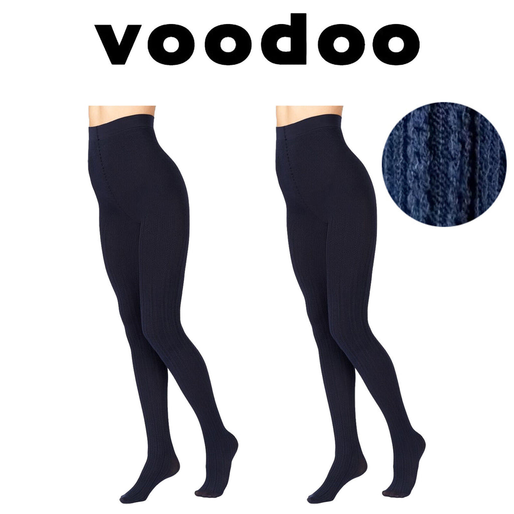 Voodoo 2 Pack Cable Tights Womens Thermal Pantyhose Stockings HXRY1N B ...