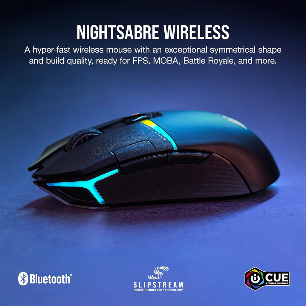 Corsair Nightsabre Wireless RGB Gaming Mouse Programmable Buttons 2600 ...