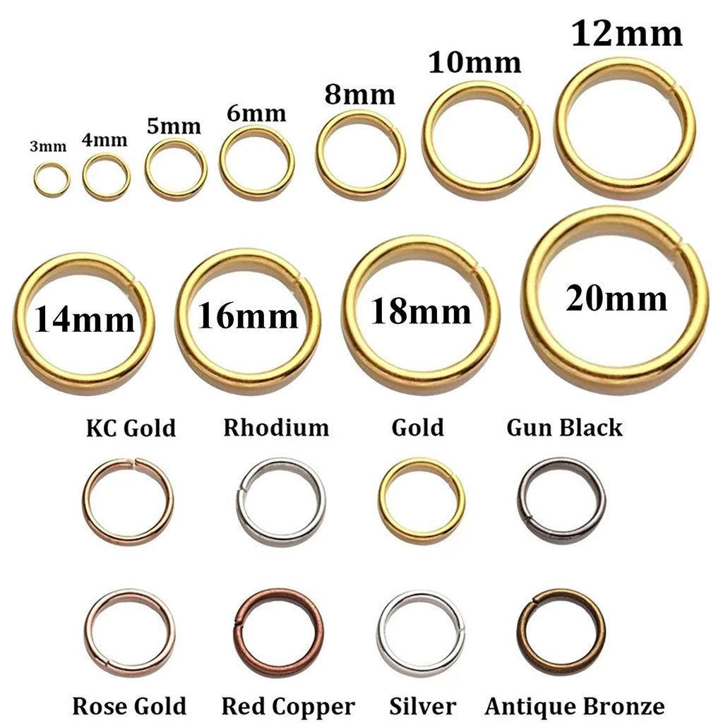 100pcs 18k Yellow Gold Strong 304 Stainless Steel Open Split Jump Ring ...