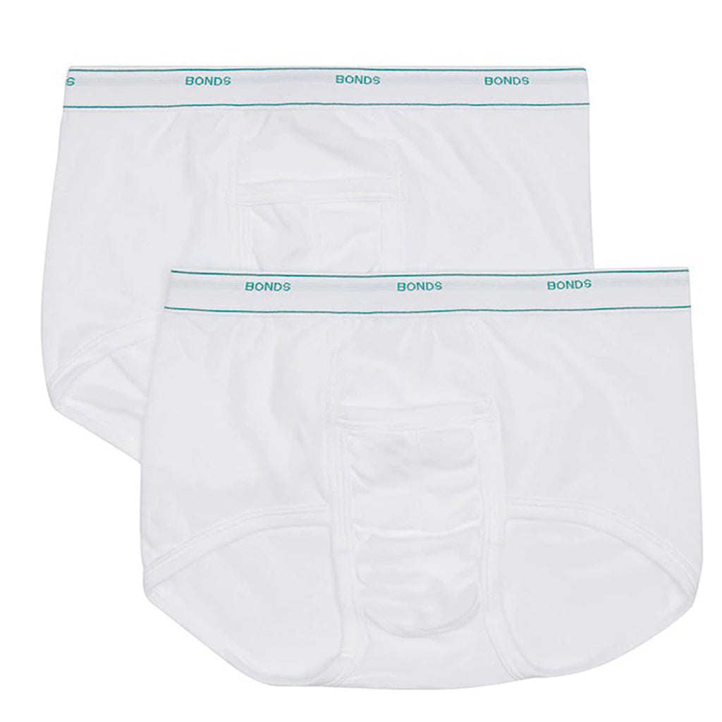 Bonds 2 Pack Extra Support Briefs Mens Boxer White Comfy Undies Underw ...