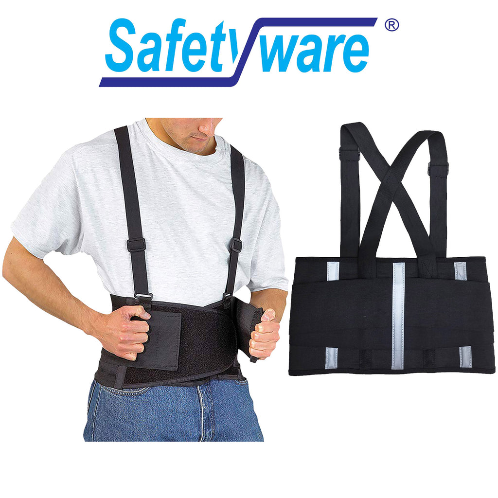 Safetyware Premium Reflective Back Support Belt Lumbar Lower Waist Bra ...
