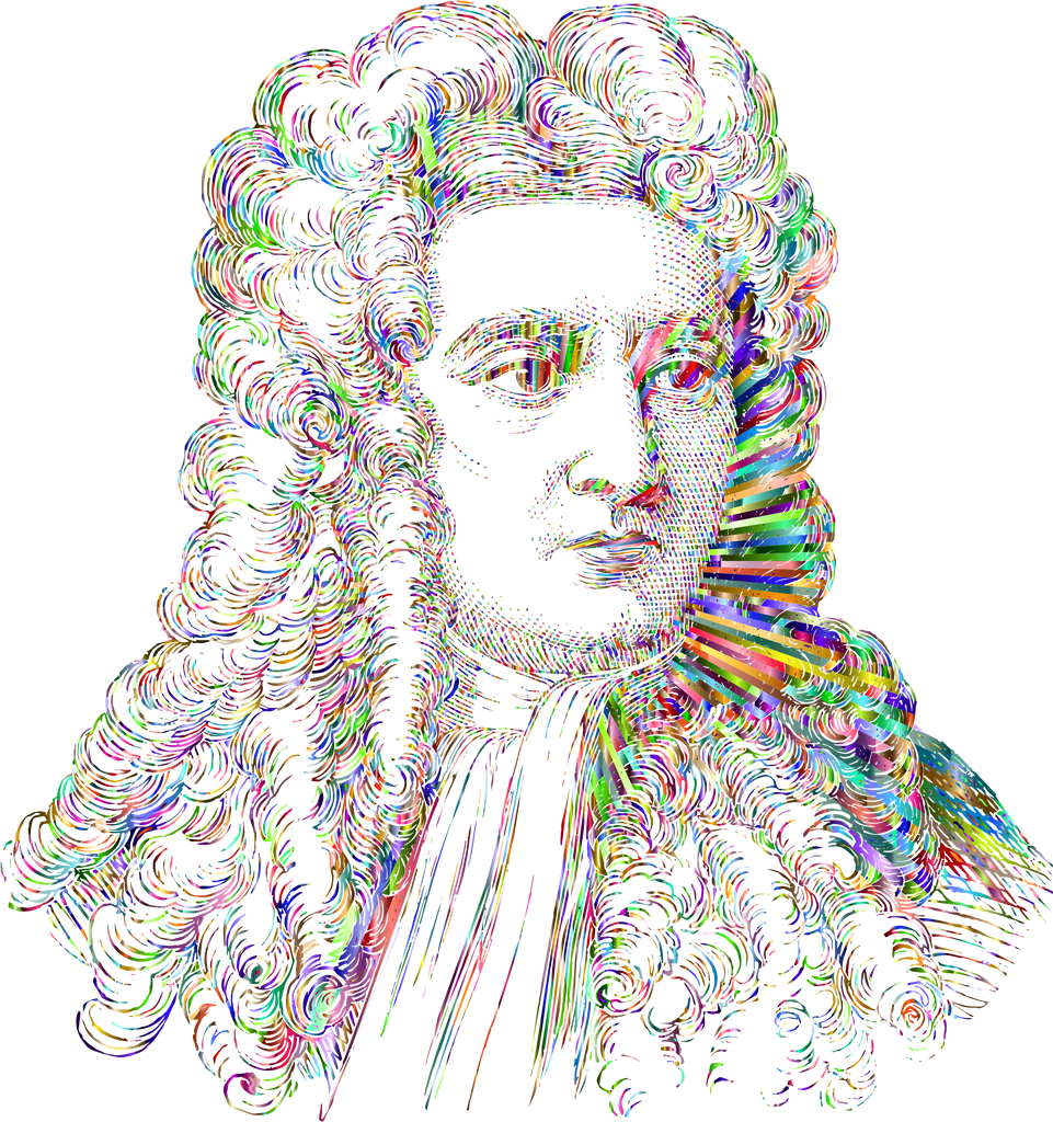 Sir Isaac Newton Portrait Art Science Cool Design White Mens T Shirt T ...