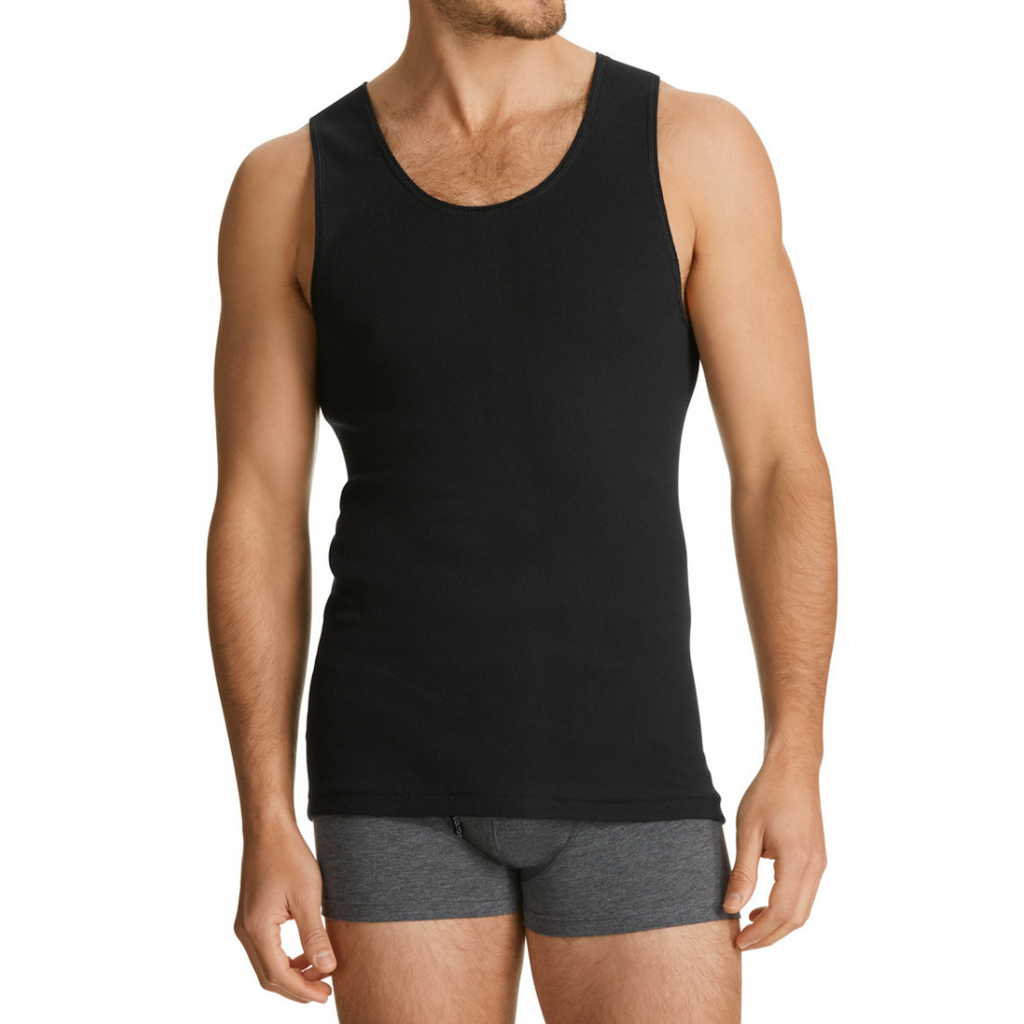 2x Bonds The Original Chesty Ribbed Cotton Mens Black Singlet Tank Top ...