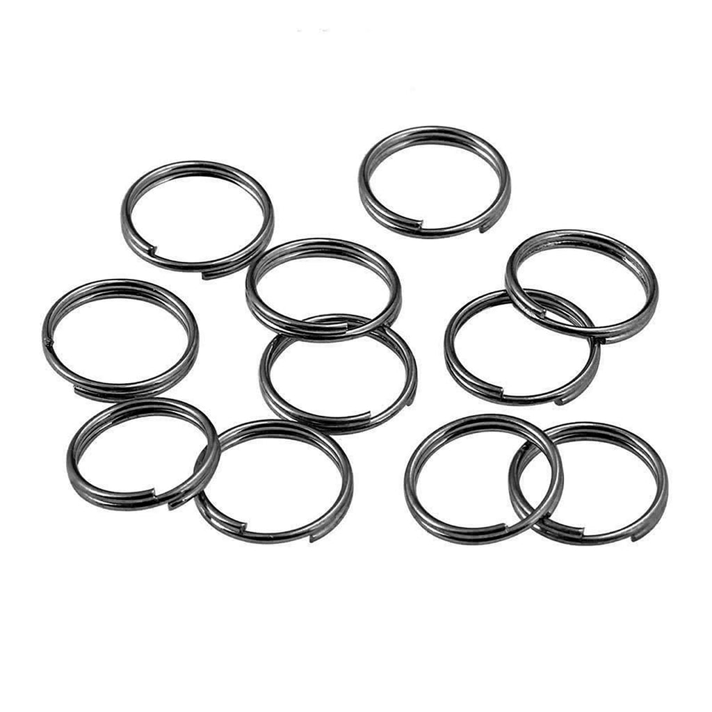 1000x Double Jump Rings Gun Metal Black Strong No Fade Open Split Conn ...