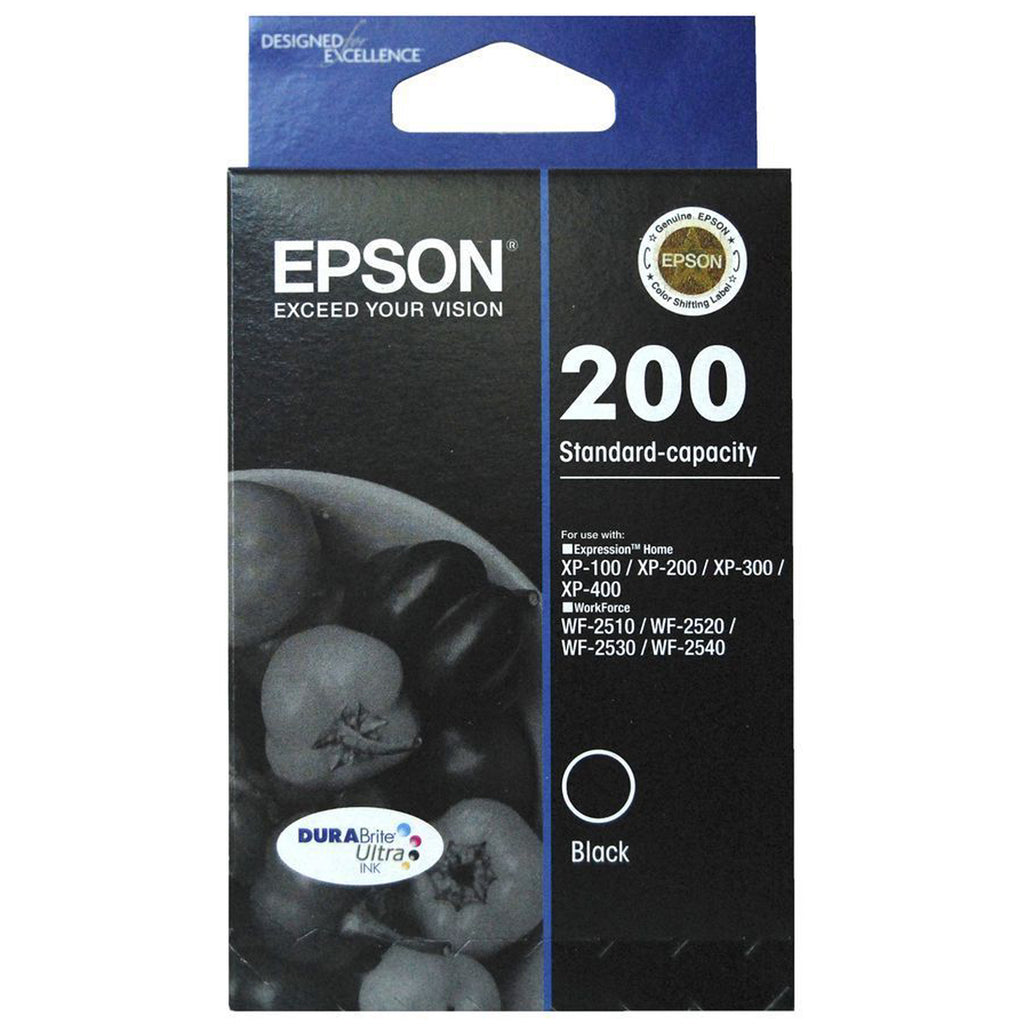 GENUINE Original Epson 200 Black ink T200192 XP-100 XP-200 XP-300 XP-3 ...