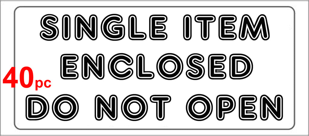 SINGLE ITEM ENCLOSED DO NO OPEN shipping label adhesive warning mailin ...